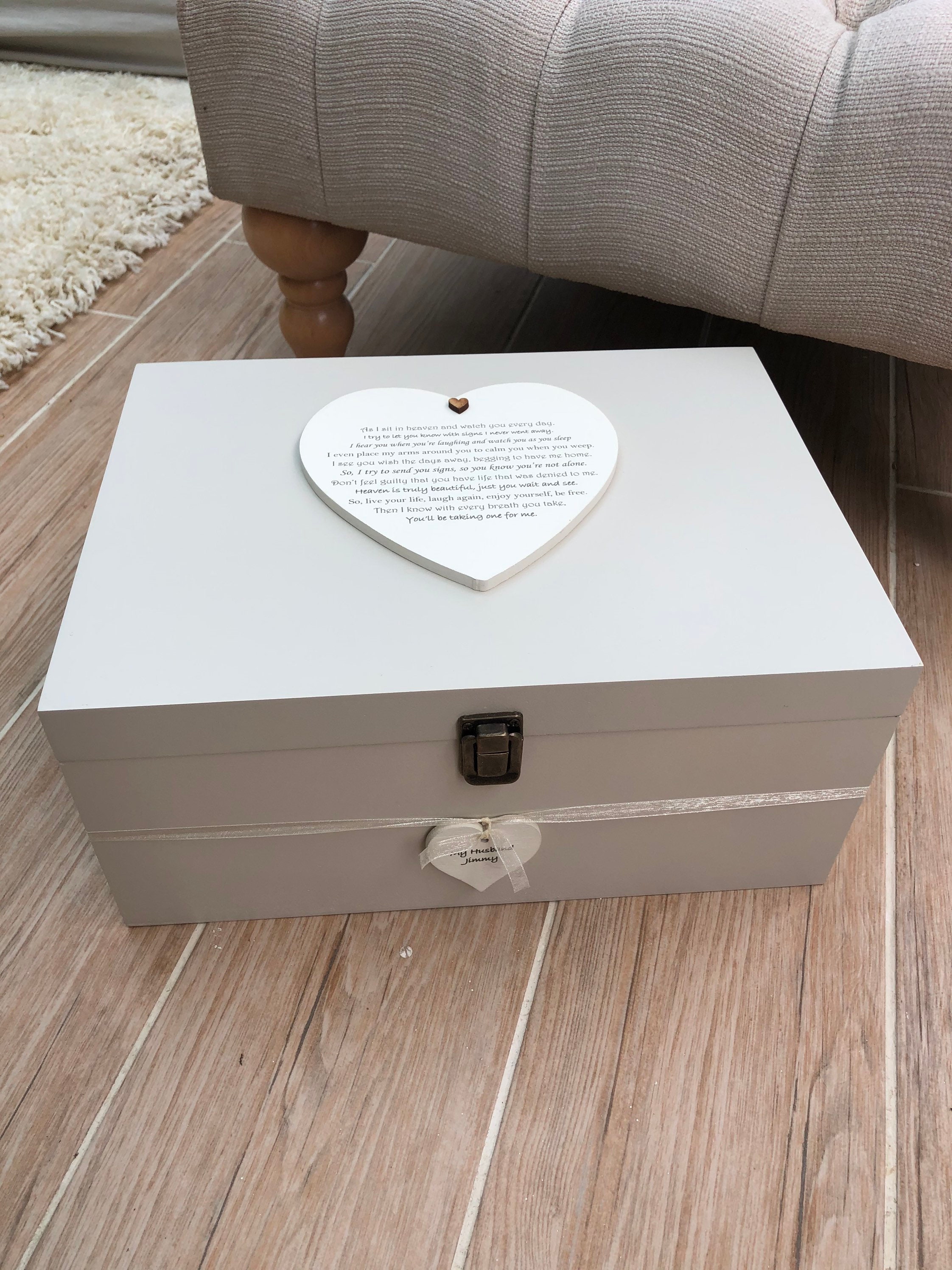 Personalised VERY LARGE Memory Box ~ in Memory of HUSBAND ~ Memorial ...