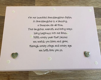 Shabby Chic Personalised Gift for a Special Granddaughter Grandaughter ...