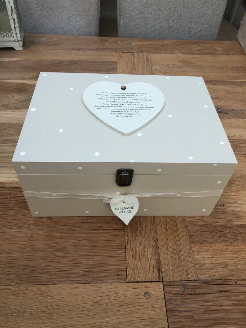 Personalised VERY LARGE Memory Box ~ in Memory of HUSBAND ~ Memorial ...