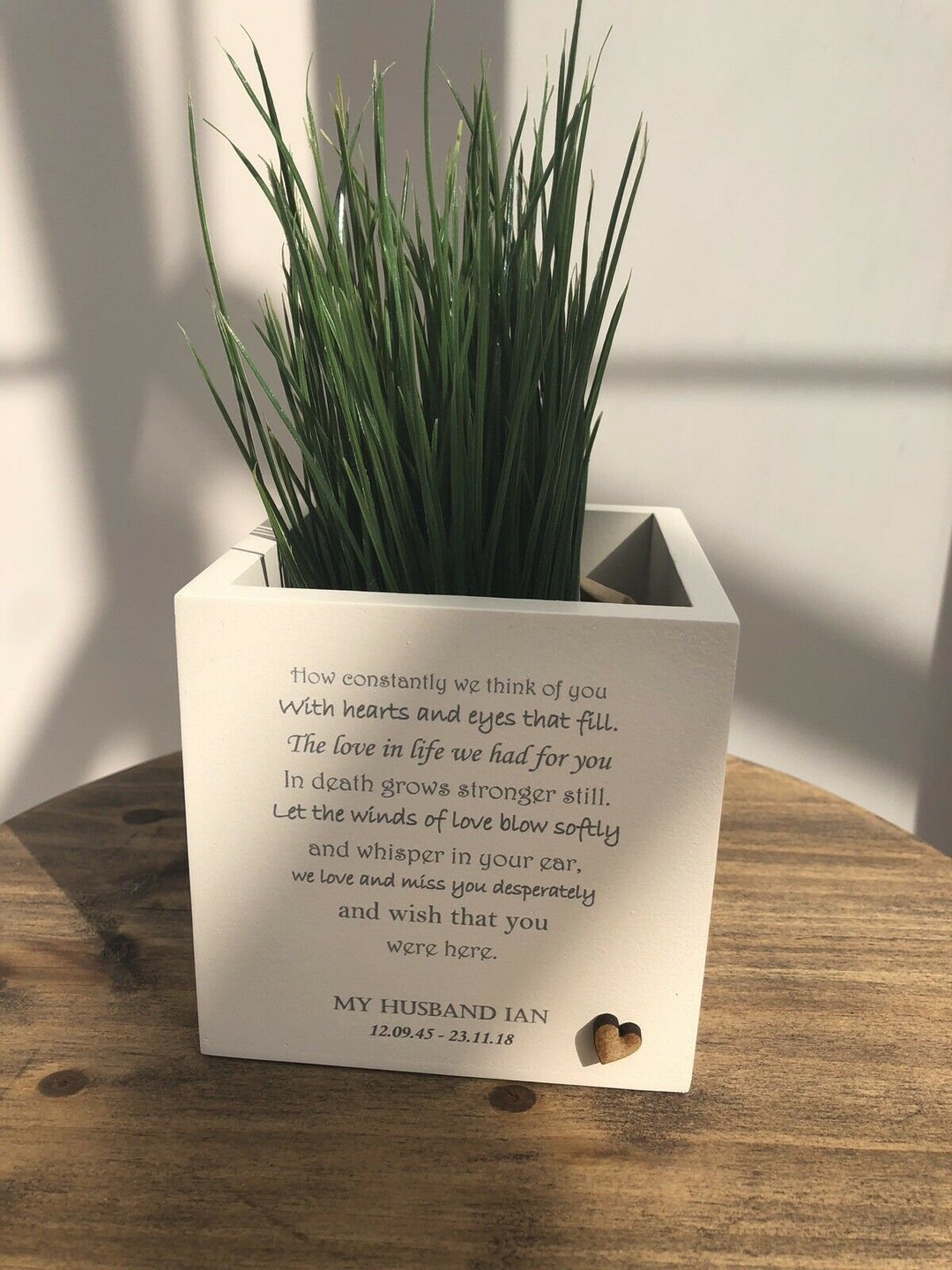 Memorial HUSBAND Loss Flower / Plant Pot Personalised BEREAVEMENT in ...