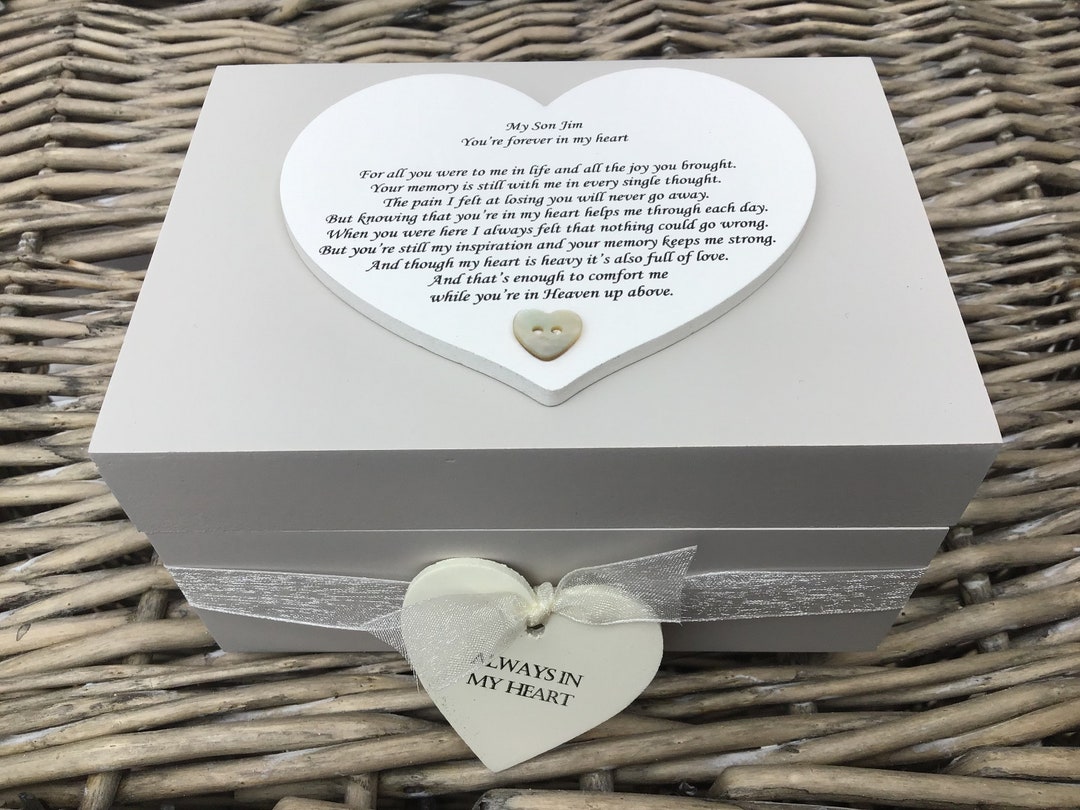 Personalised Memory Keepsake Box Loss of A SON Child ~ Baby / Any Name ...