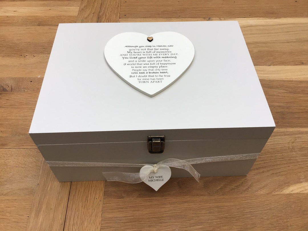 WIFE Memory Box in Memory of Wife PERSONALISED Memorial Very Large Size ...