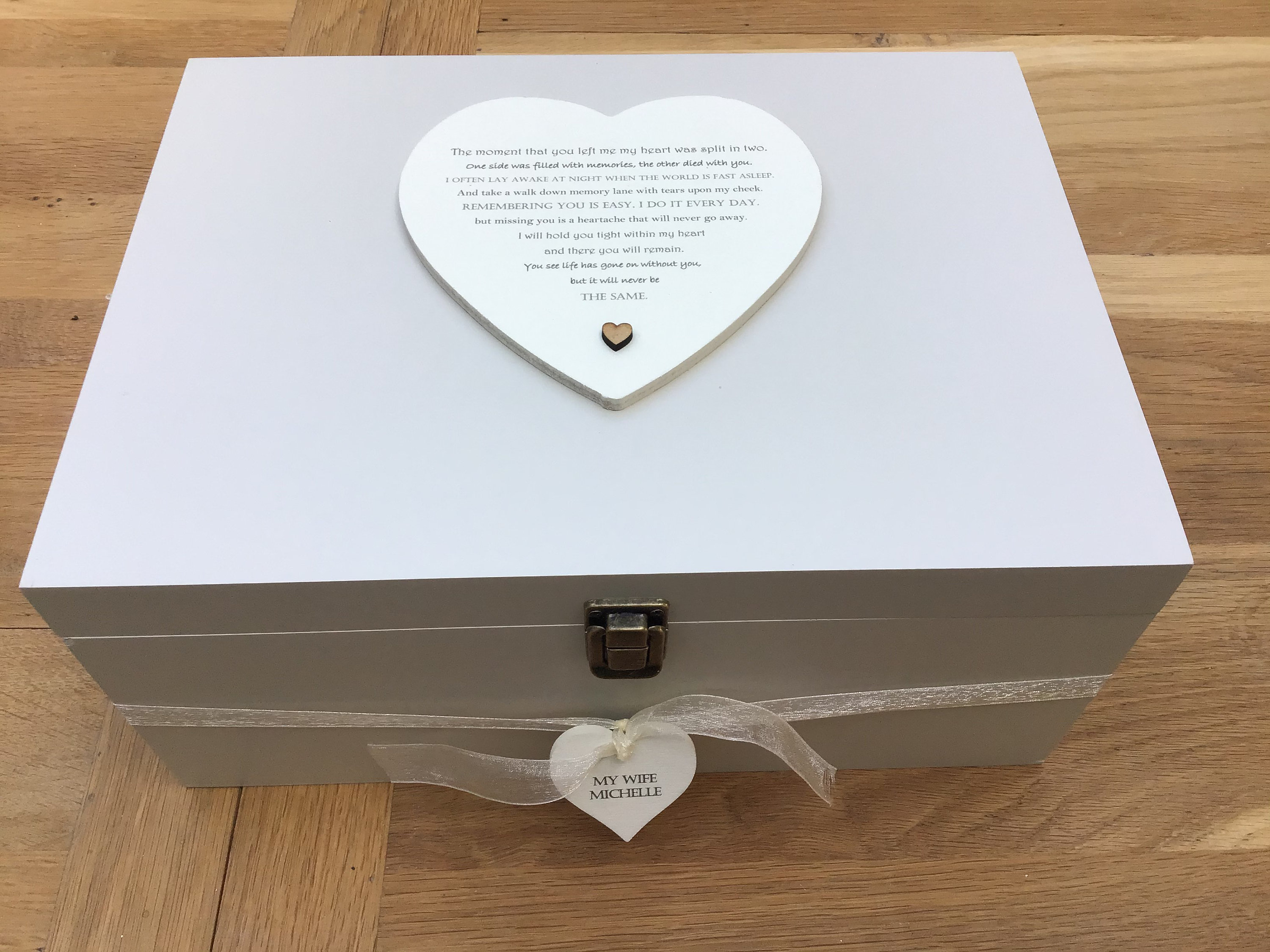 WIFE Bereavement Memory Box In Memory of Wife PERSONALISED | Etsy