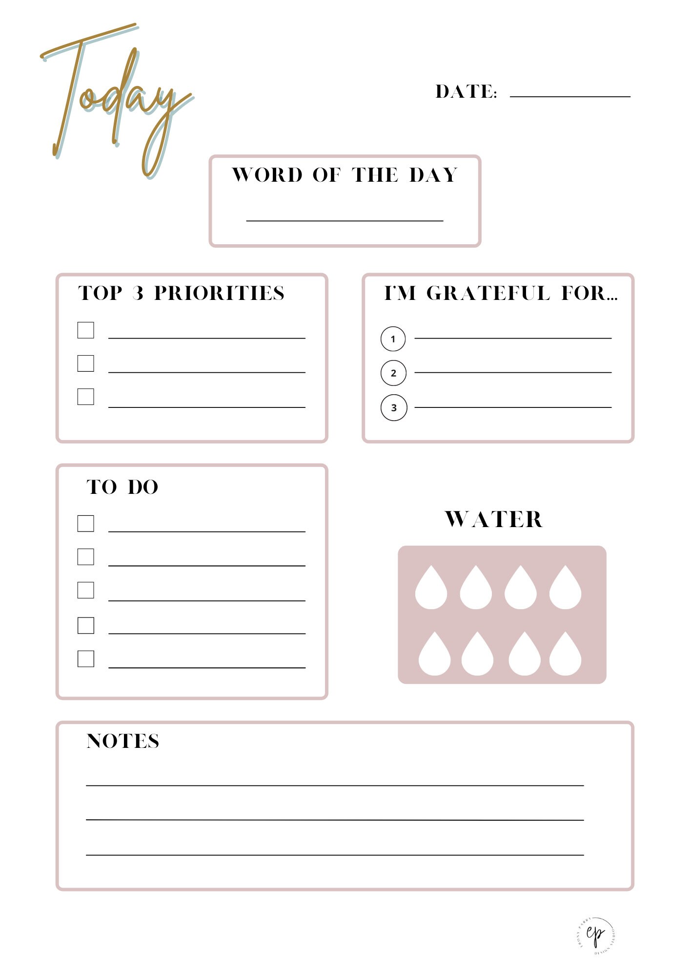 Modern Daily to Do List Printable PDF | Etsy