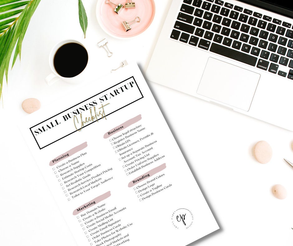 Elegant Small Business Startup Checklist Printable PDF - Etsy