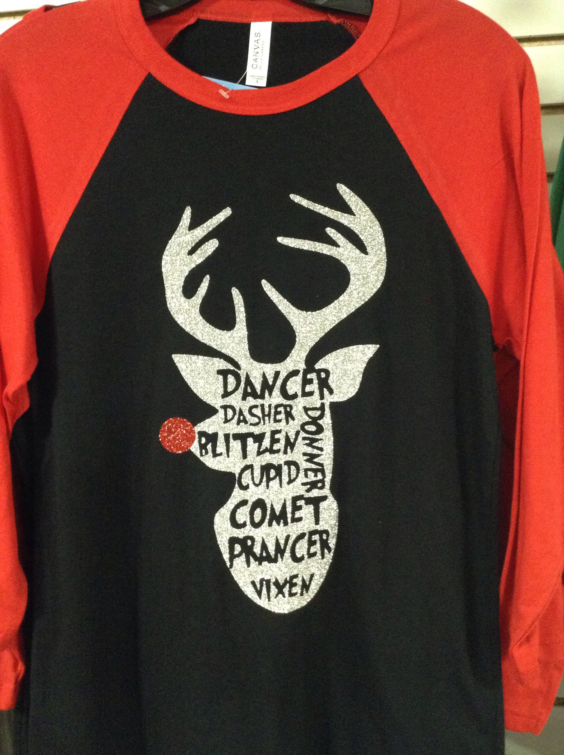 Reindeer Head Shirt, Deer Head Shirt, Reindeer Names Shirt, Deer Head ...