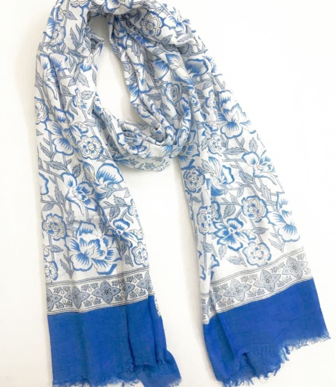 Stole | Sky Blue | Floral - Etsy