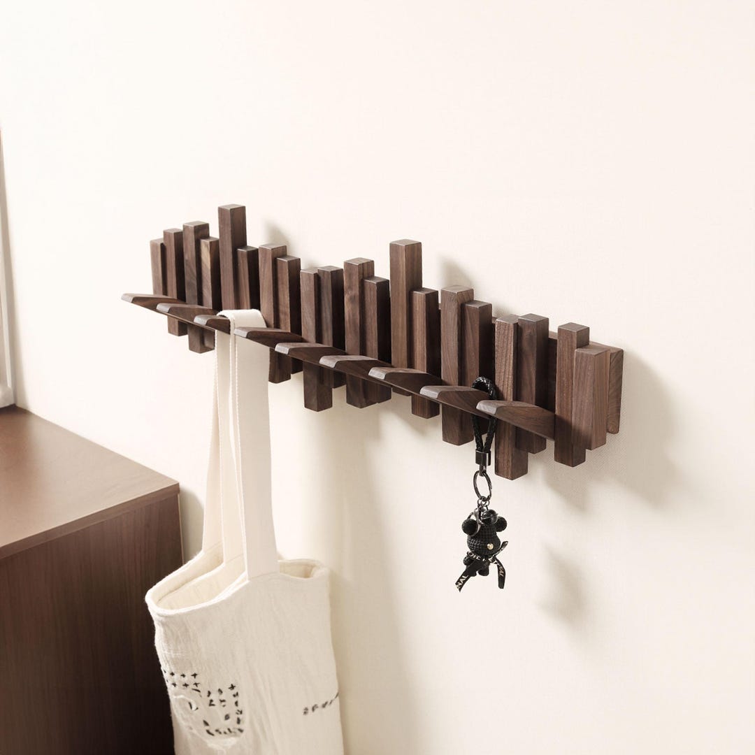 Piano Coat Rack Wall Mount Wooden Wall Hooks Key Holder for Wall Piano ...
