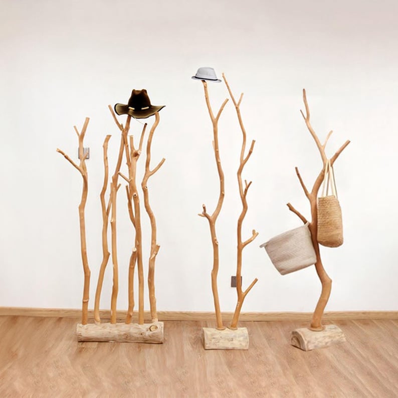 Tree Branch Free Standing Coat Rack Driftwood Hanging Clothes Rack ...