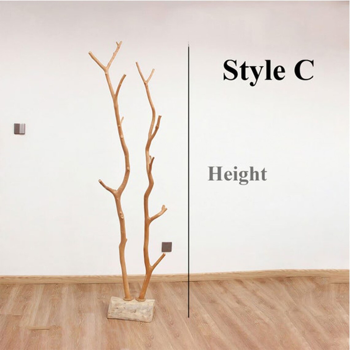 Tree Branch Free Standing Coat Rack Driftwood Hanging Clothes Rack ...