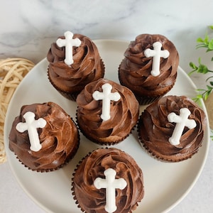 WHITE CROSS Edible Sugar Decorations - 12 or 24 Pieces - for Easter ...