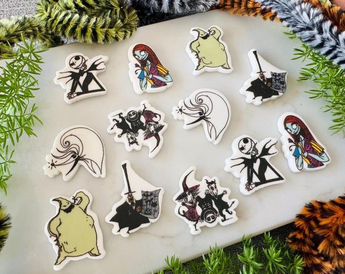 NIGHTMARE BEFORE CHRISTMAS Edible Sweet Decorations - 12 Pieces Cupcake ...