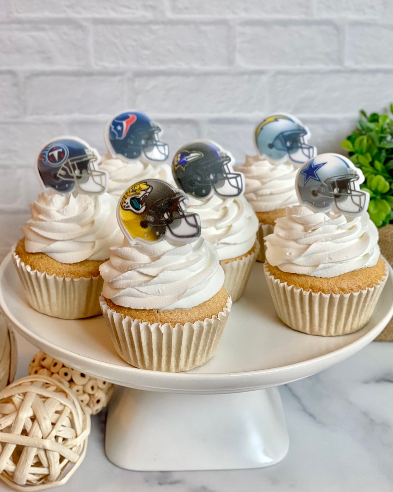 NFL FOOTBALL CUPCAKE Topper Rings for Birthdays, Parties - 12 or 24 ...