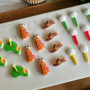 MINI GOLF ASSORTMENT - 20 Pieces Edible Sugar Decorations - for Father ...