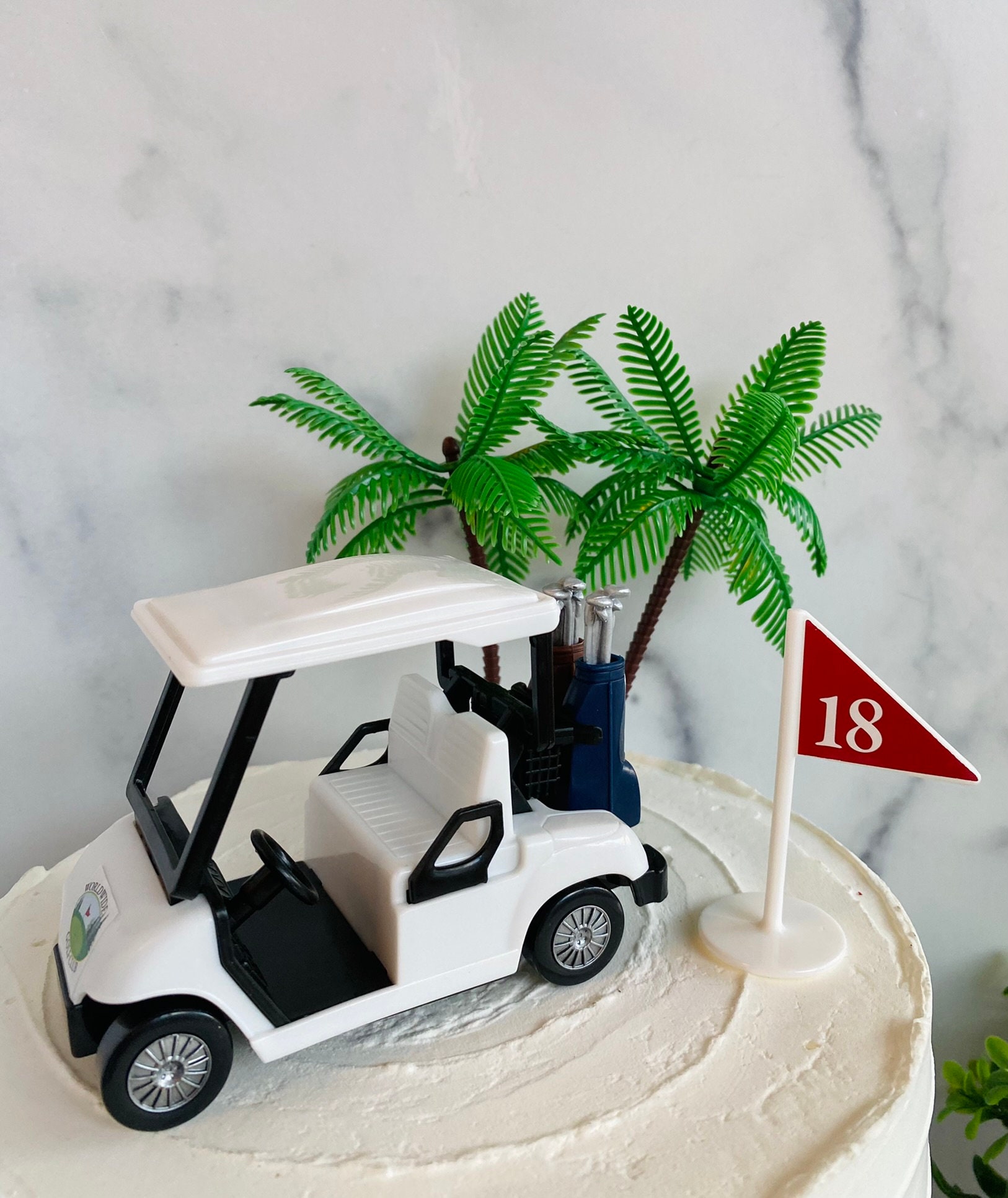 GOLF CART CAKE Kit With Palm Trees and Cupcake Toppers Set - Etsy