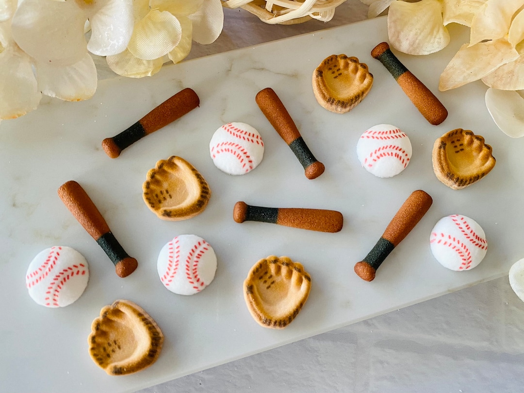 BASEBALL ASSORTMENT Edible Sugar Cupcake or Cake Toppers by Lucks - 12 ...