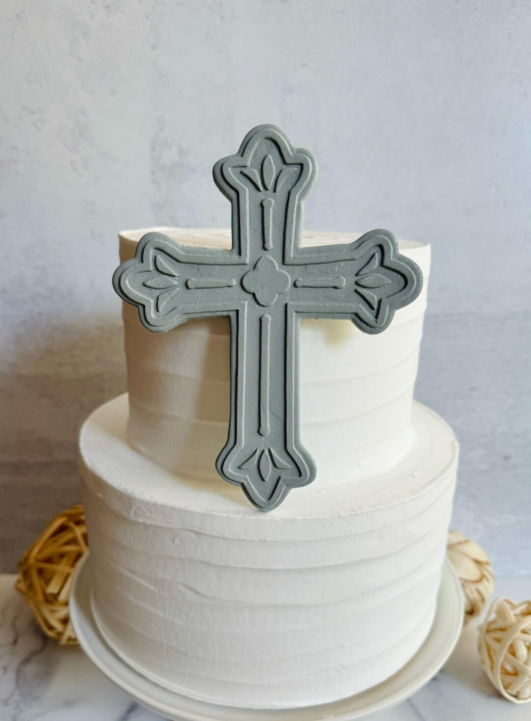 LARGE SILVER CROSS Gum Paste Cake Topper - 1 Piece - Etsy