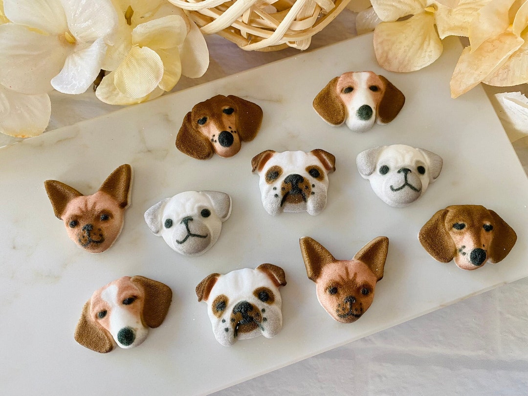 SMALL DOG ASSORTMENT Edible Sugar Decorations - 15 Pieces - Beagle, Pug ...