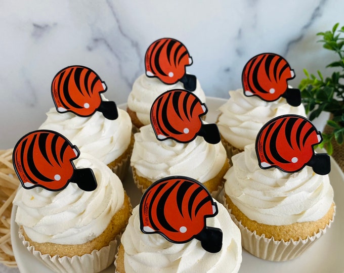 NFL CINCINNATI BENGALS Football Helmets Cupcake Topper Rings for ...