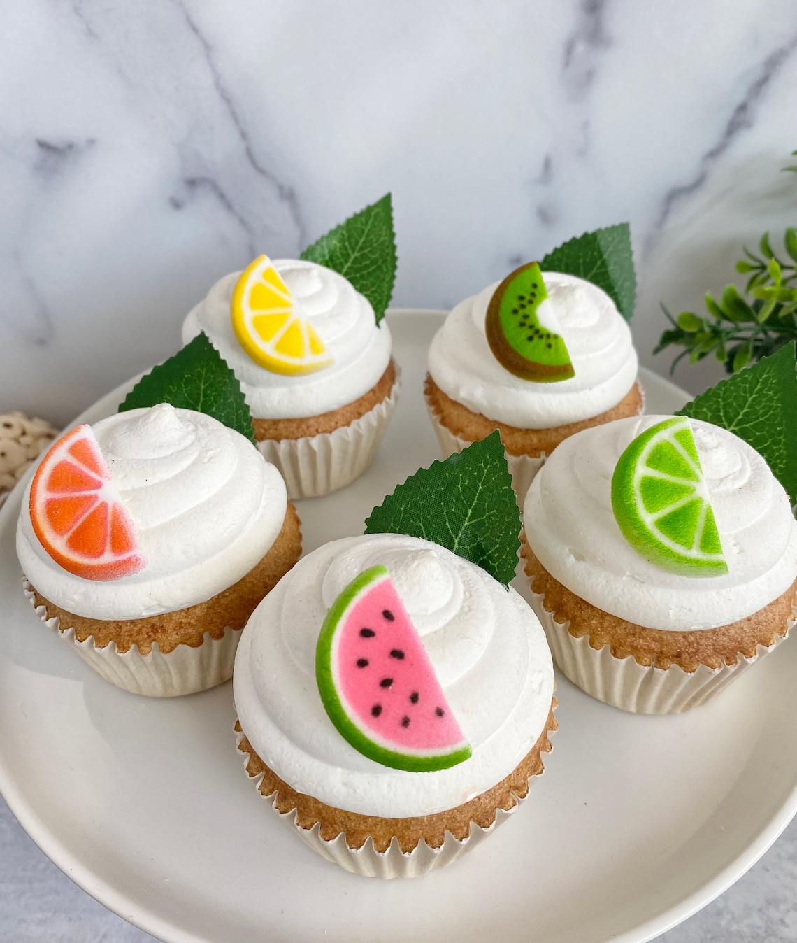 EDIBLE SUGAR FRUIT Slice 20 Pieces Cupcake or Cake Toppers - Etsy