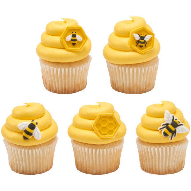 15 HONEY BEES EDIBLE Sugar Cupcake or Cake Toppers Bee - Etsy