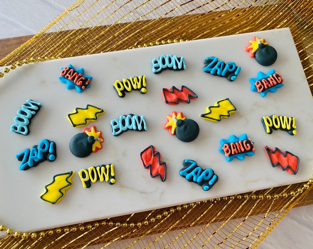 SUPERHERO COMIC BOOK Action Assortment - 12 or 24 Pieces Cupcake / Cake ...
