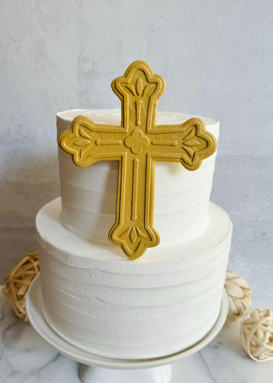 LARGE GOLD CROSS Gum Paste Cake Topper - 1 Piece - Etsy