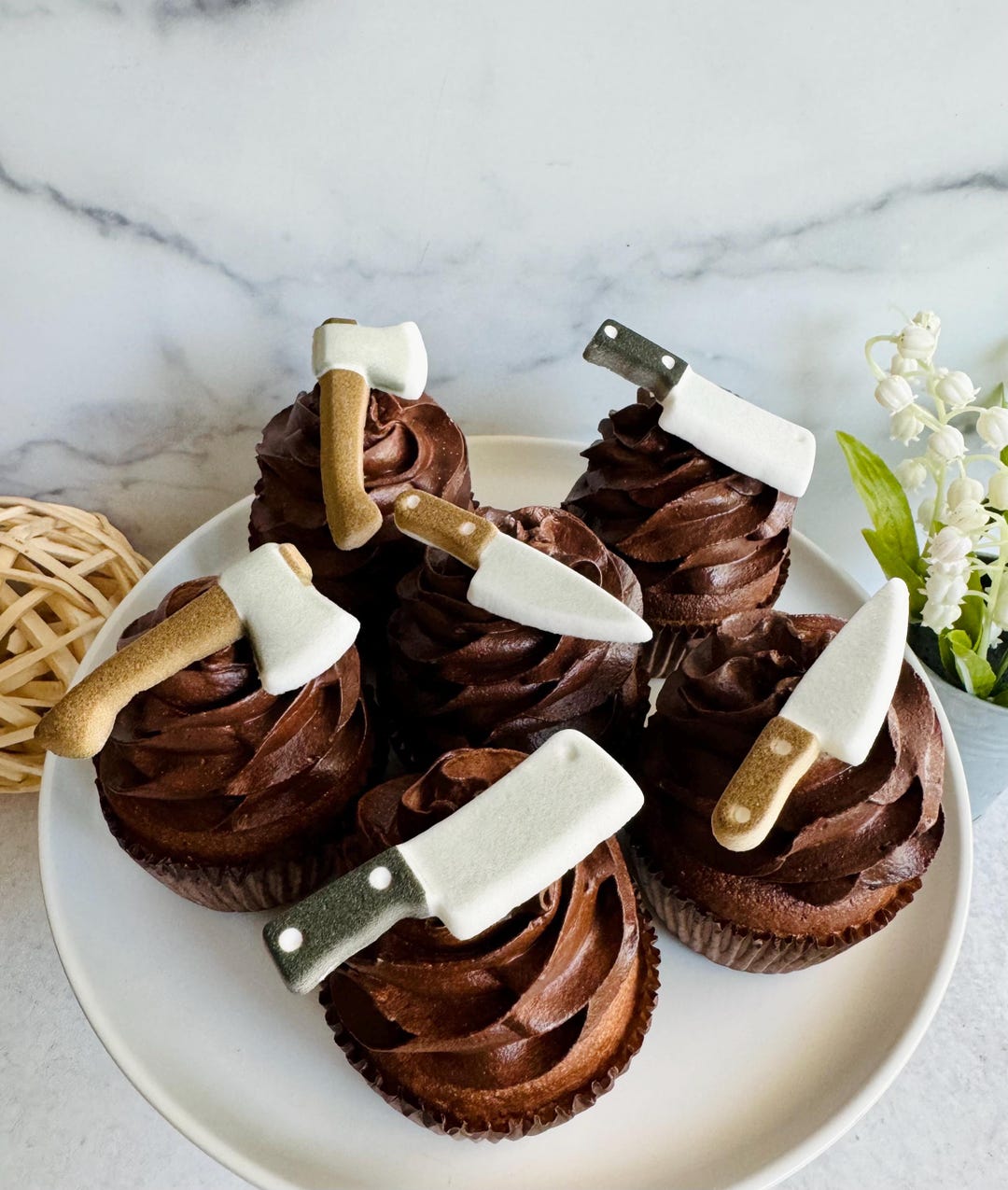 AX, KNIFE and CLEAVER Assortment Edible Sugar Cupcake or Cake ...