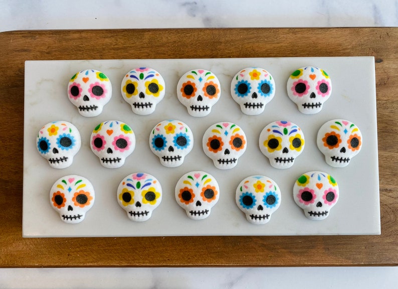SKULL DAY of the DEAD Edible Sugar 12 Pieces Cupcake or Cake - Etsy