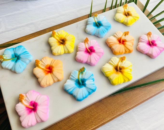 HIBISCUS FLOWER ASSORTMENT 12 Pieces Edible Sugar Decorations - for ...