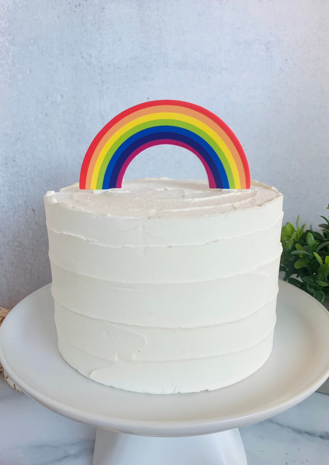 RAINBOW Gum Paste Cake Topper 1 Piece for Birthdays, Unicorn, Over the ...
