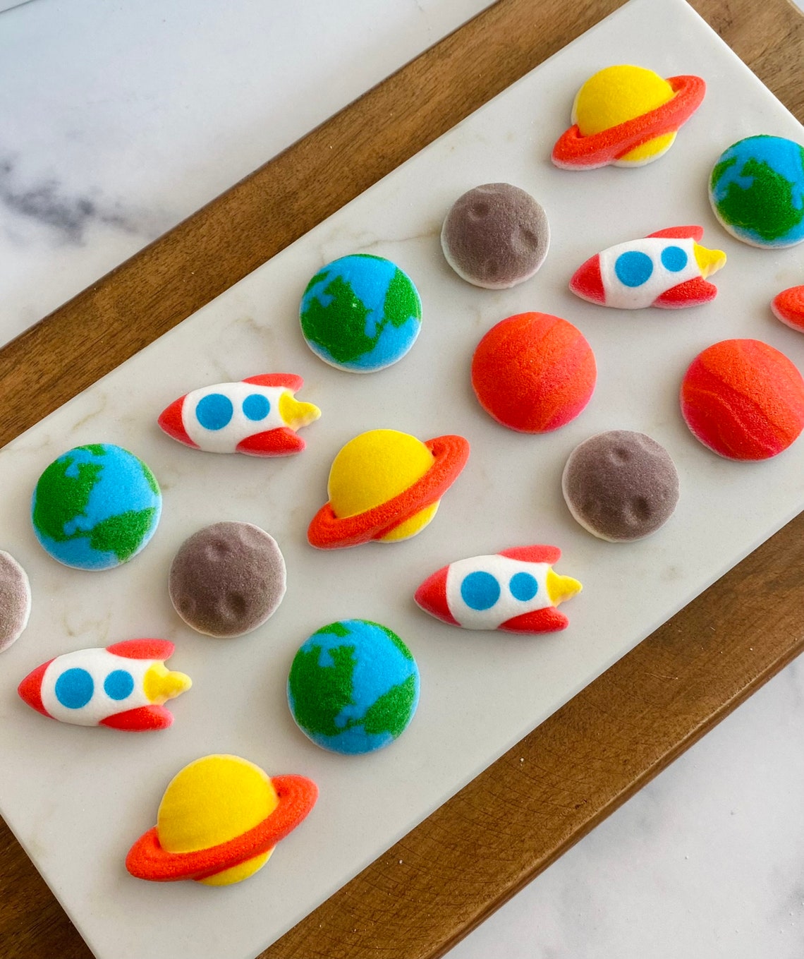 OUTER SPACE Edible Sugar Planets 20 Pieces Cupcake or Cake | Etsy