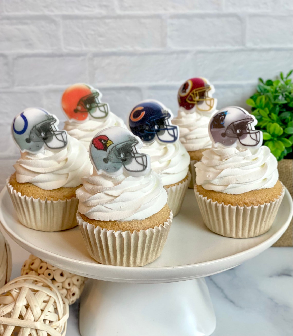 NFL FOOTBALL CUPCAKE Topper Rings for Birthdays, Parties - 12 or 24 ...