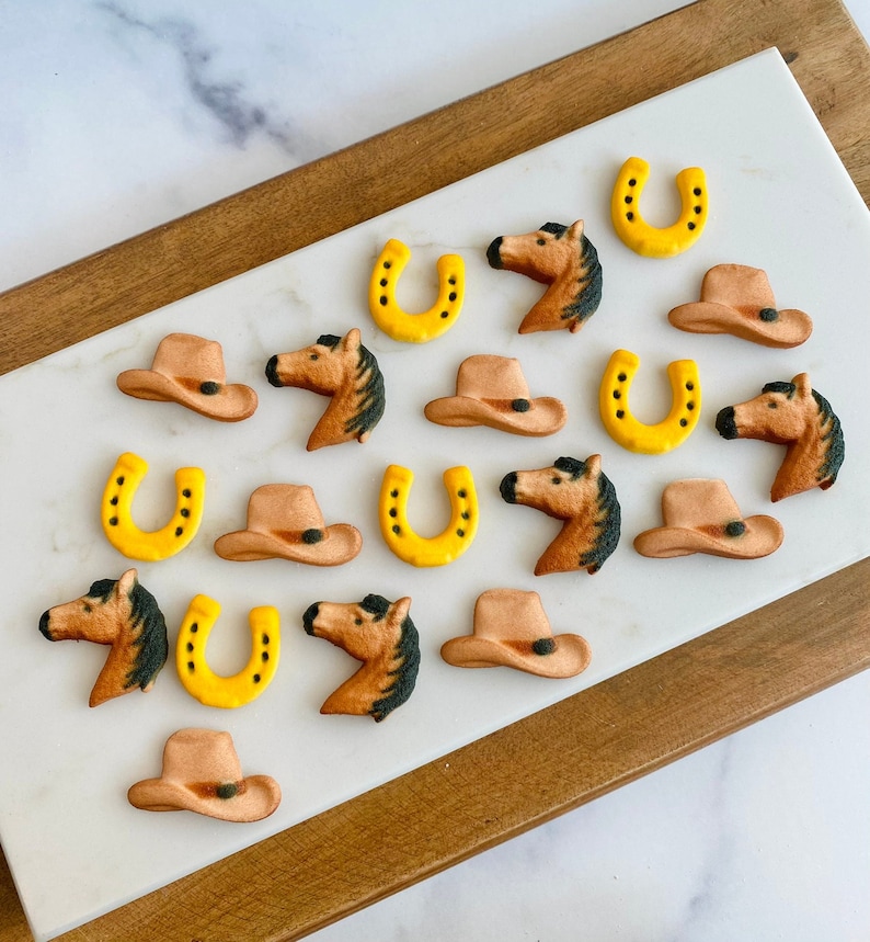WESTERN COWBOY EQUESTRIAN Edible Sugar 15 Pieces Cupcake or - Etsy