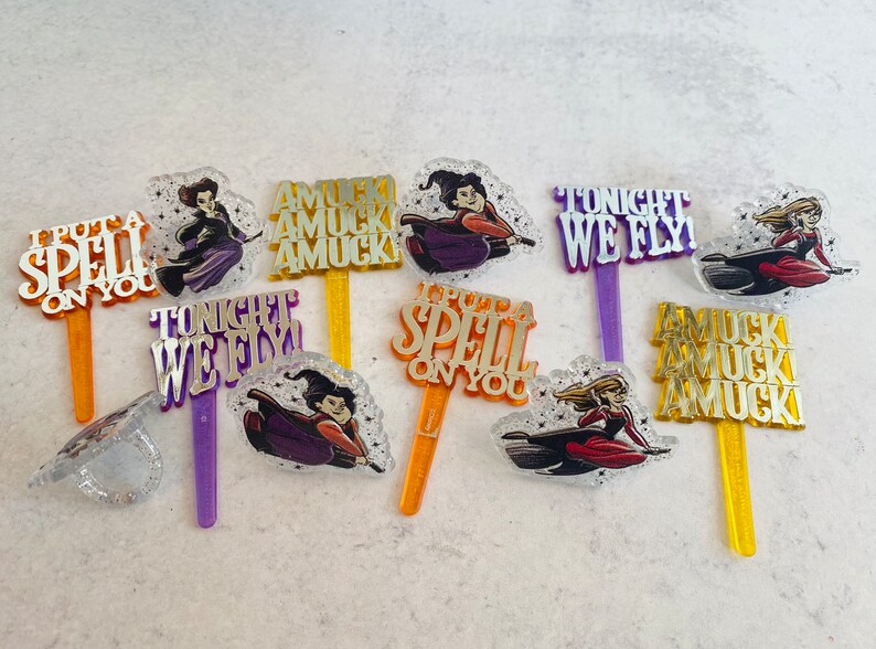 HOCUS POCUS HALLOWEEN Witch Cupcake Topper Rings and Picks - Etsy