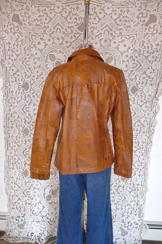 LAST CHANCE Patchwork Leather Coat - Gem