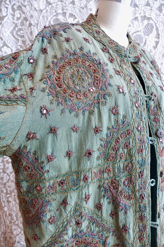 Mirror Embroidered Cotton Jacket - Gem