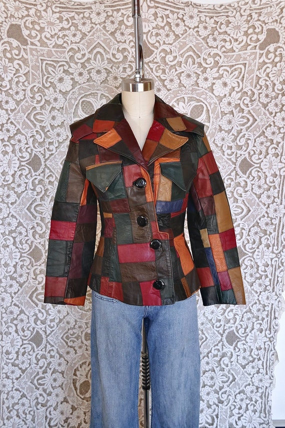 Vintage 1970s leather patchwork - Gem