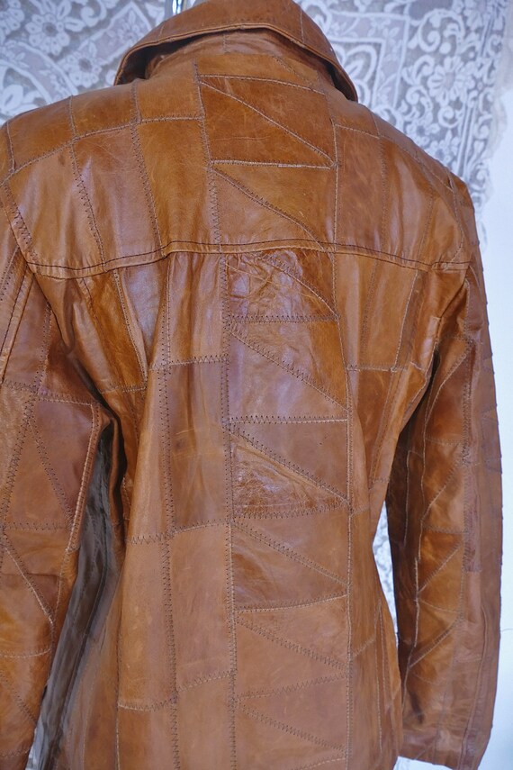 LAST CHANCE Patchwork Leather Coat - Gem