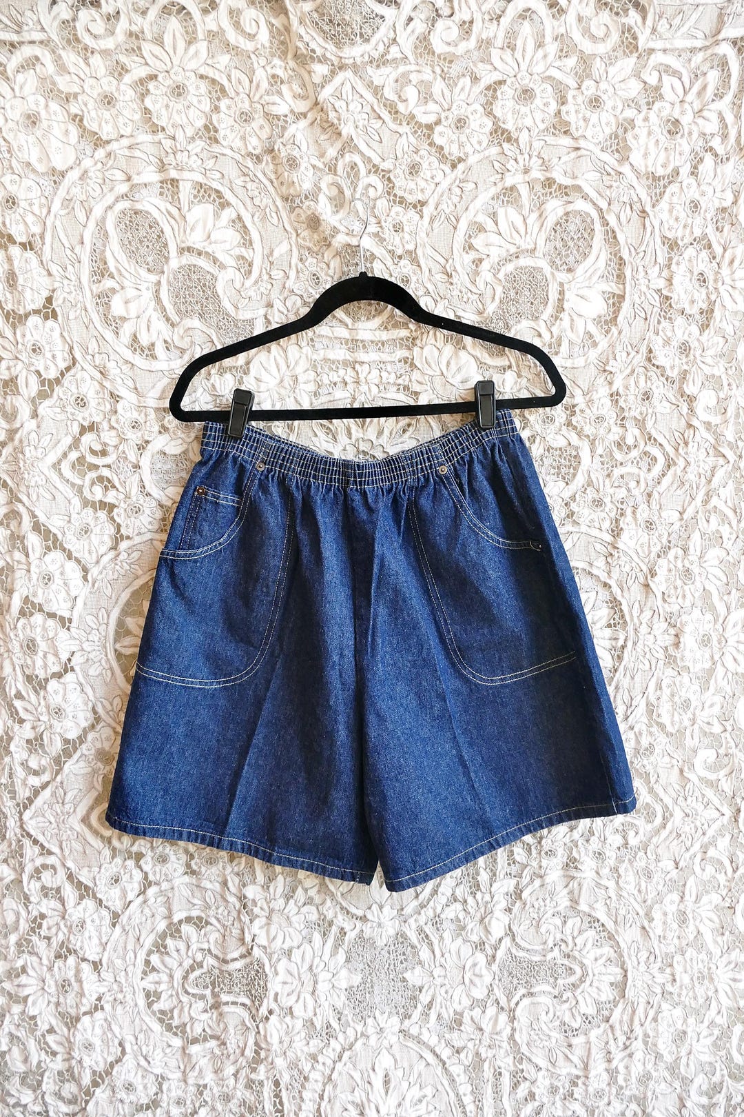 Dark Denim Shorts - Etsy