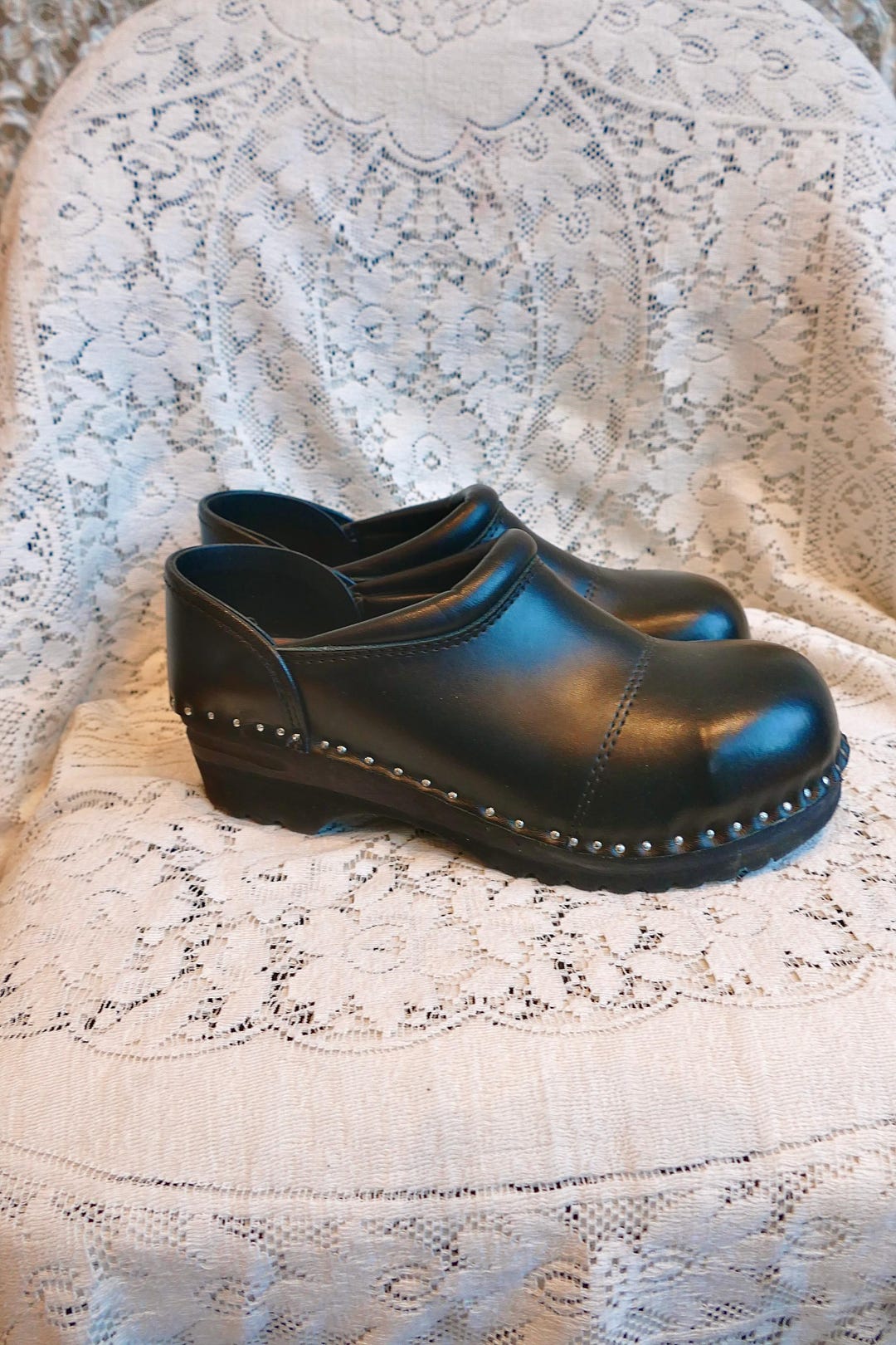 Black Leather Steel Toe Clogs 38 - Etsy