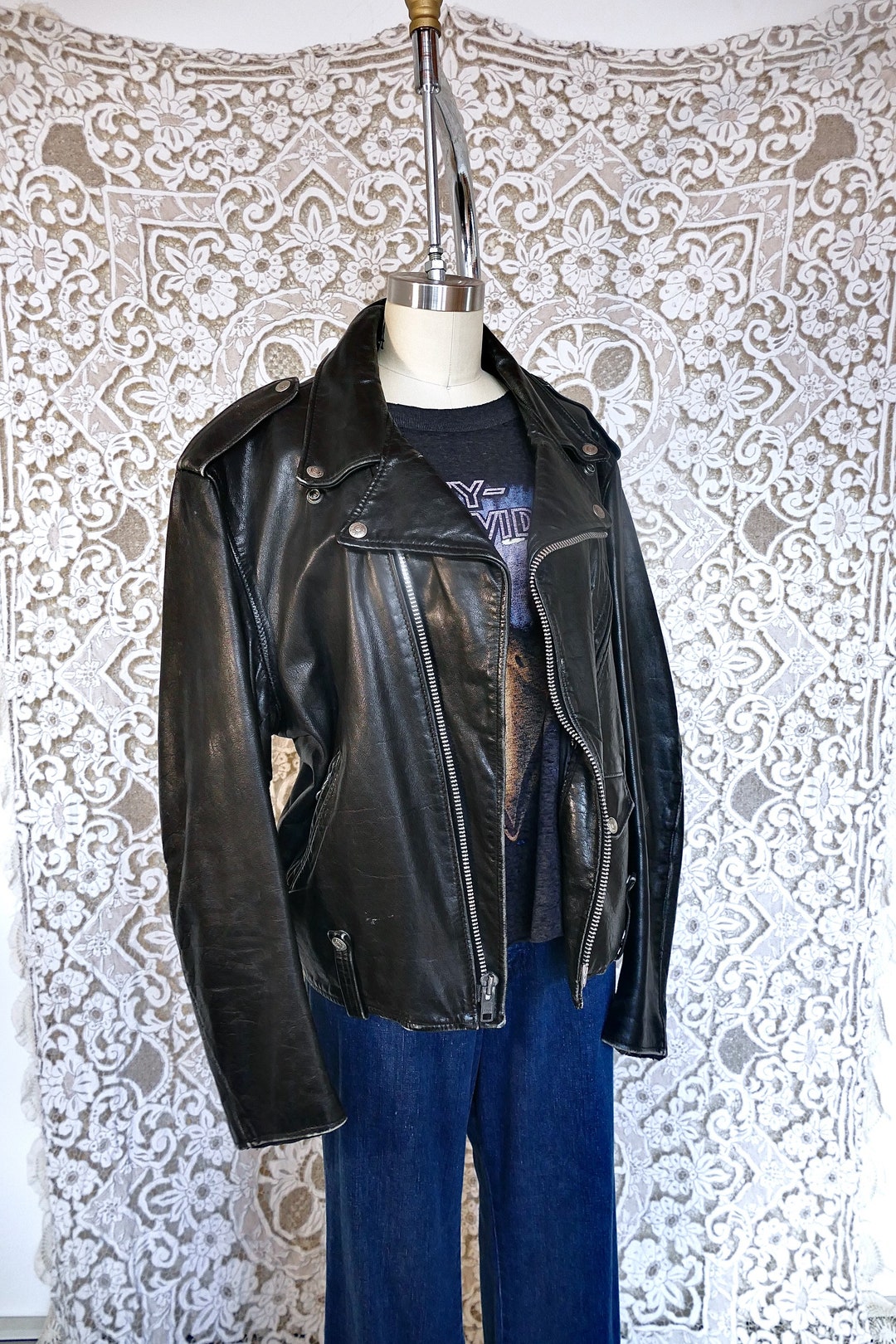 Schott 125 Perfecto Black Leather Jacket - Etsy