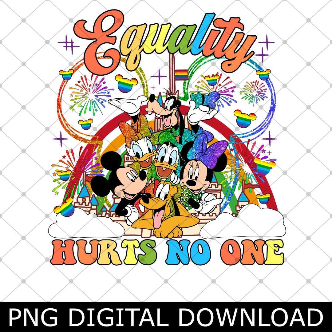 Equality Hurts No One Mickey and Friends Rainbow LGBT Png, Family Pride ...