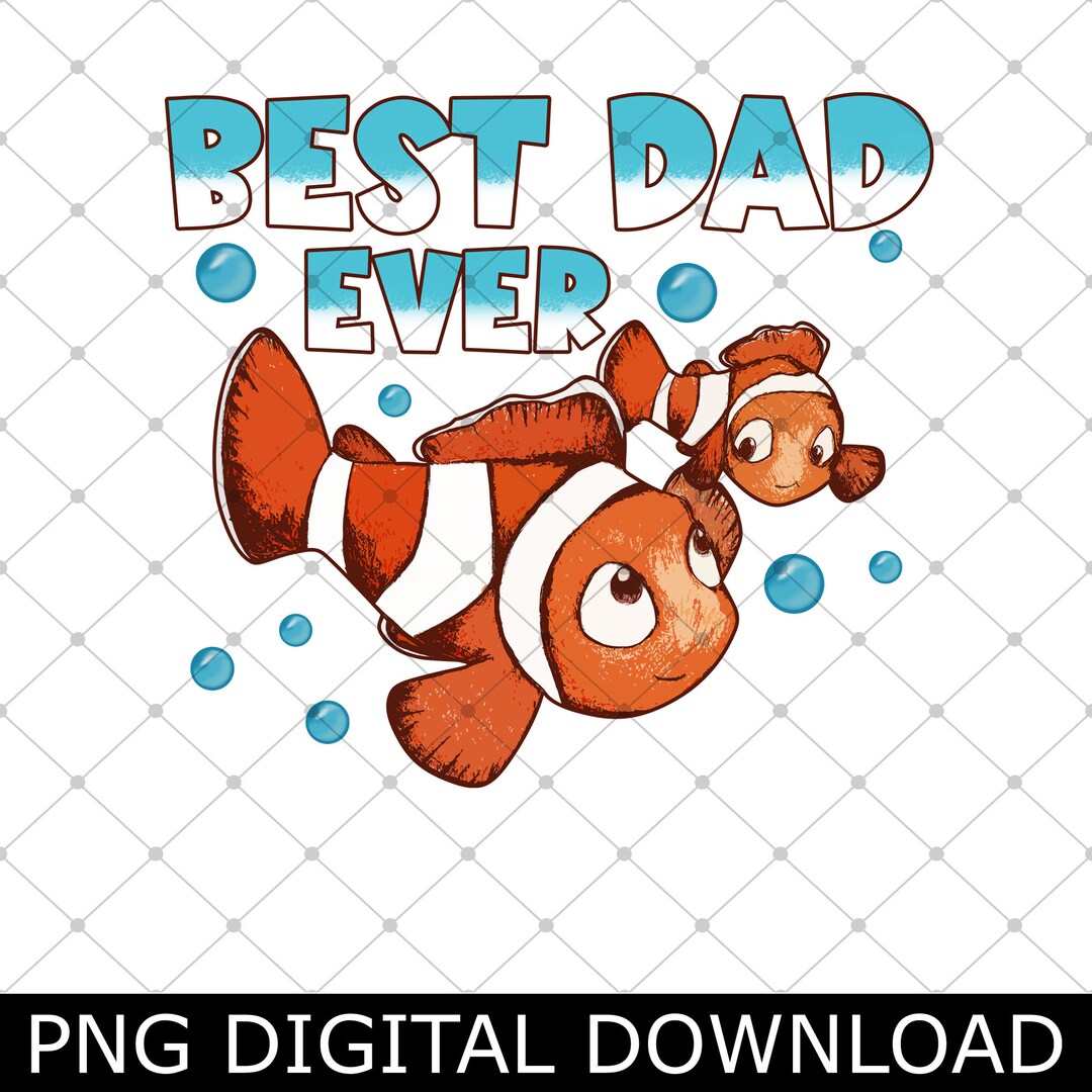 Retro Nemo and Marlin Best Dad Ever Png, Nemo Best Dad Ever Png, Father ...