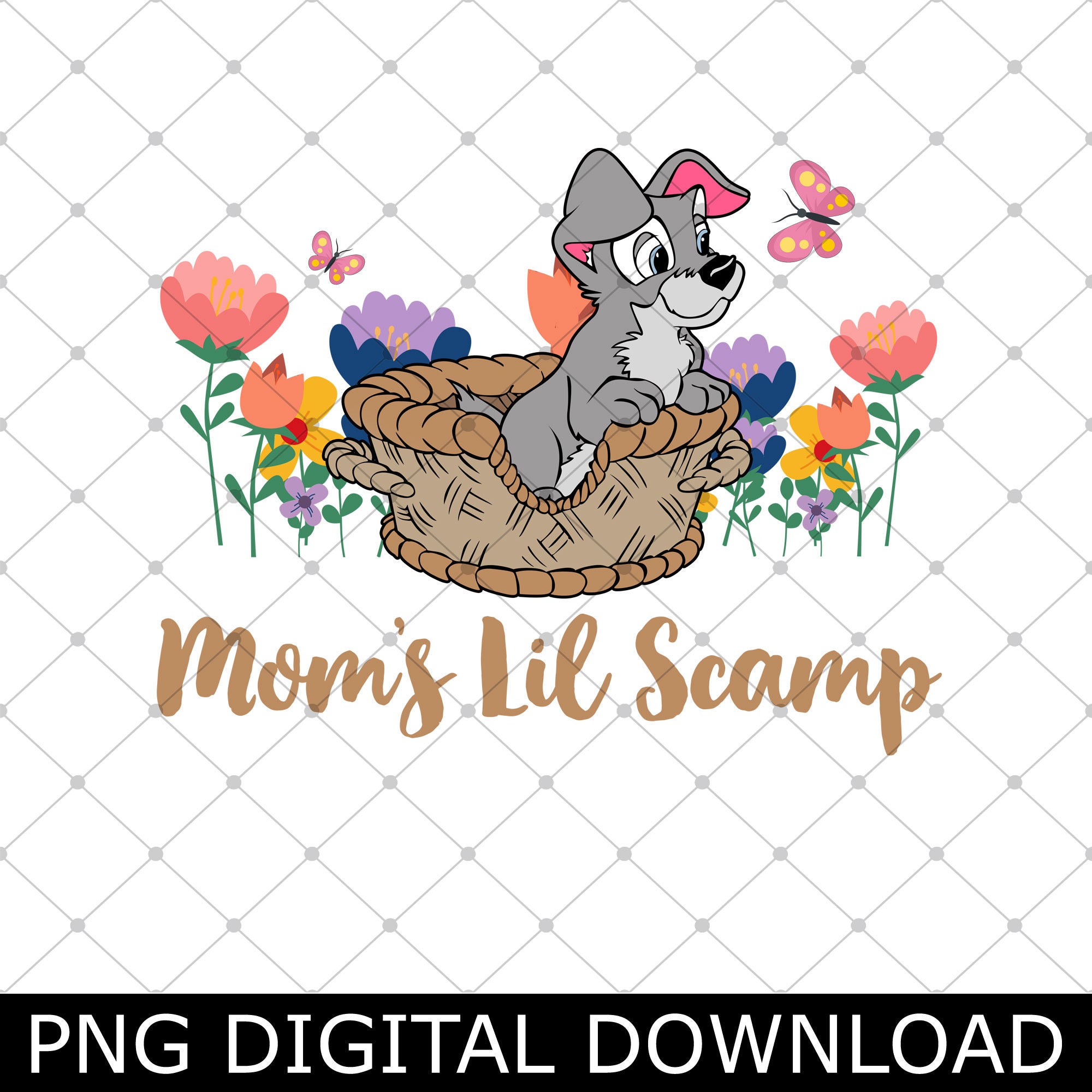 Lady and Tramp Mom's Lil Scamp Png, Dog Mom Mother's Day Png, Scamp Dog ...