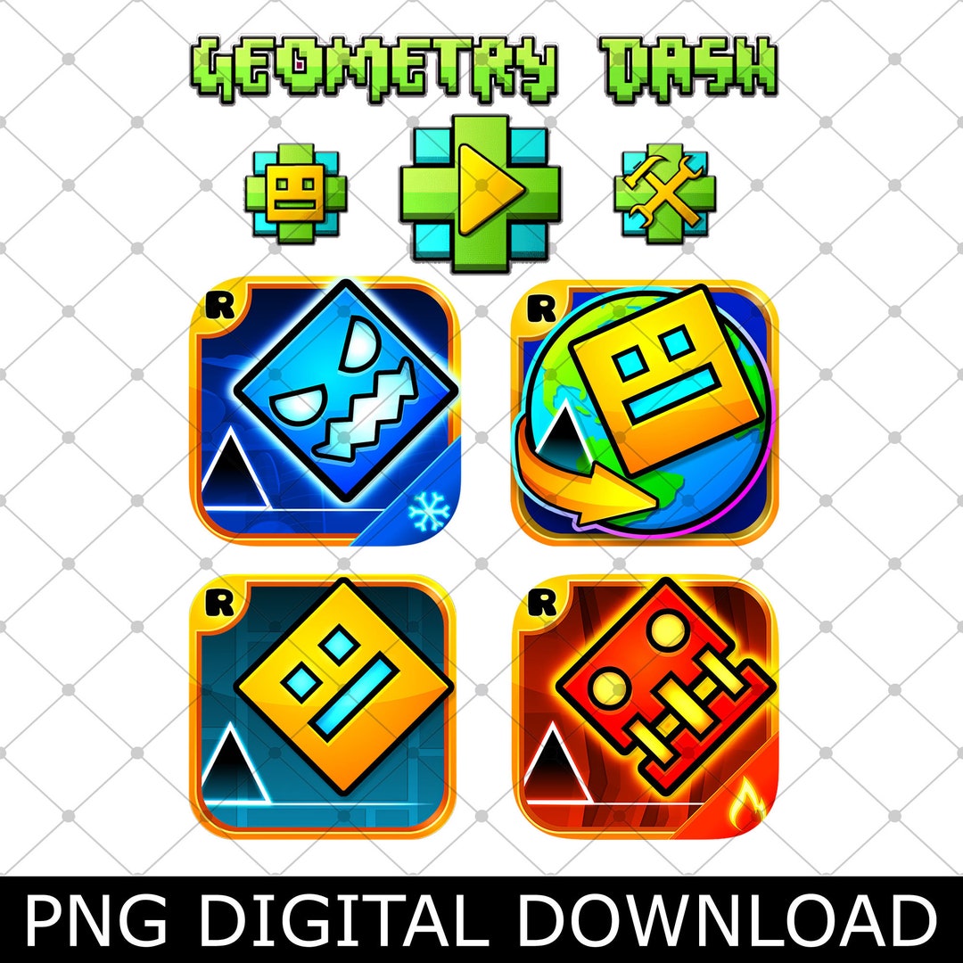 Geometry Dash Png, Geometry Dash Birthday Kids Gaming Png, Geometry ...