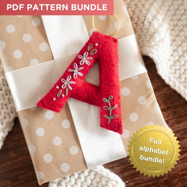 Felt Ornament Kit Initial - Etsy