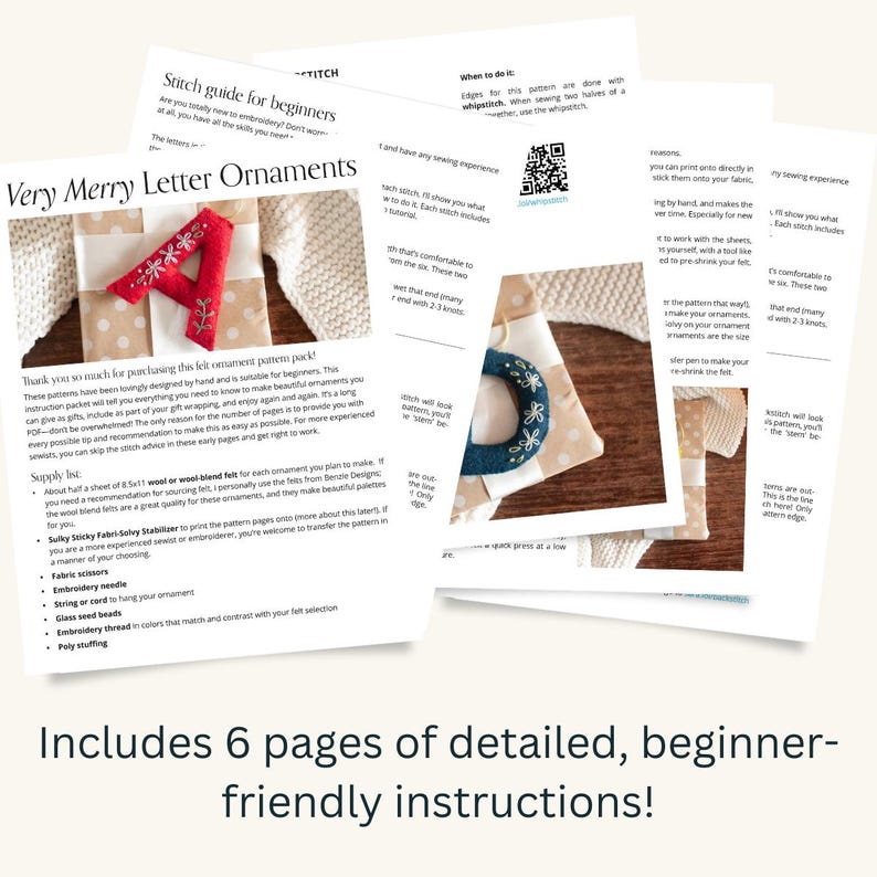 Christmas Felt Pattern Letter Ornament BUNDLE: Full Alphabet DIY ...