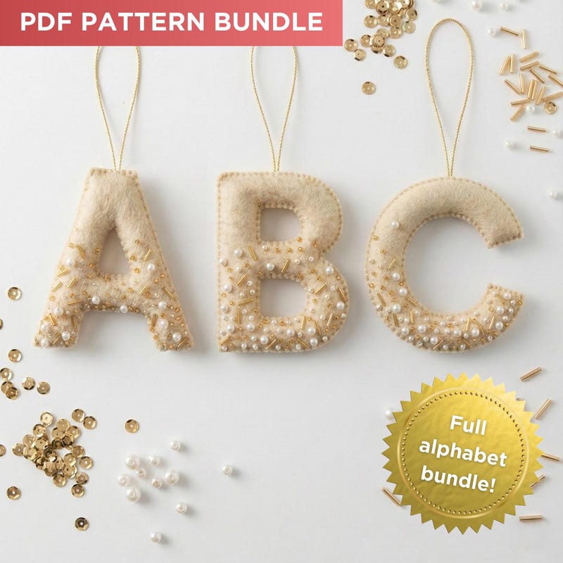 Felt Letter With Beads - Etsy