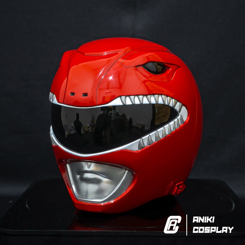 ANIKI Red MMPR Power Ranger Cosplay Helmet Mask Collectible - Etsy